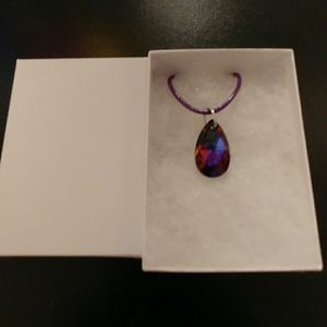 Jewelry | Sunset Red Crystal Teardrop Necklace | Poshmark